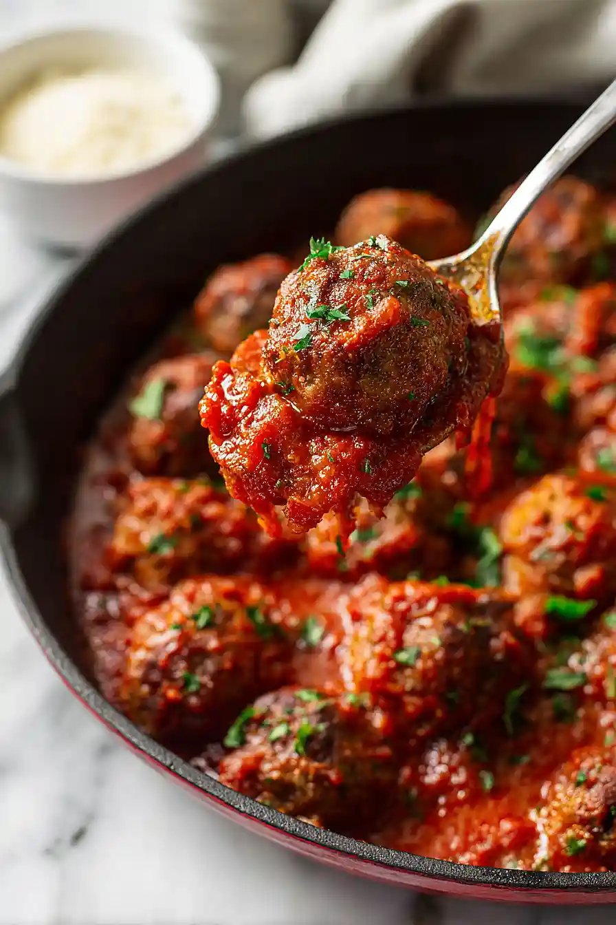 Italian Baked Ground Beef Meatballs
