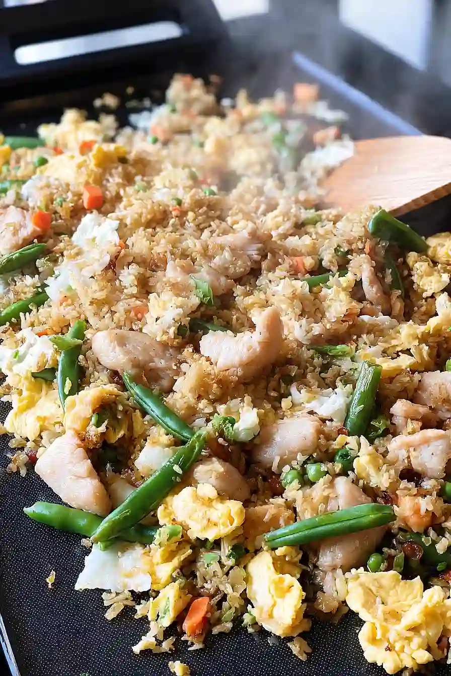Tasty Chicken Fried Rice on Blackstone Griddle