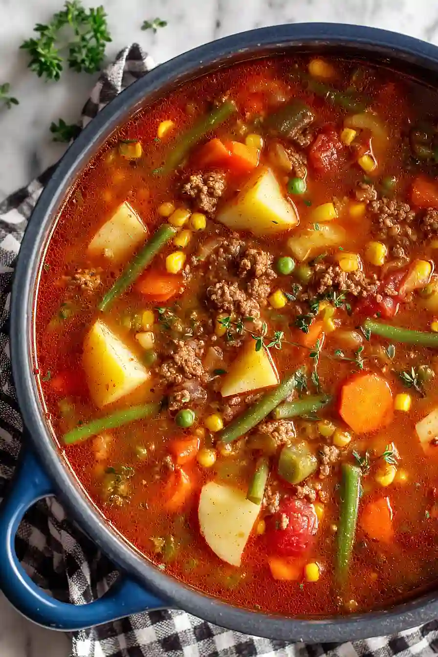 Vegetable Ground Beef Soup