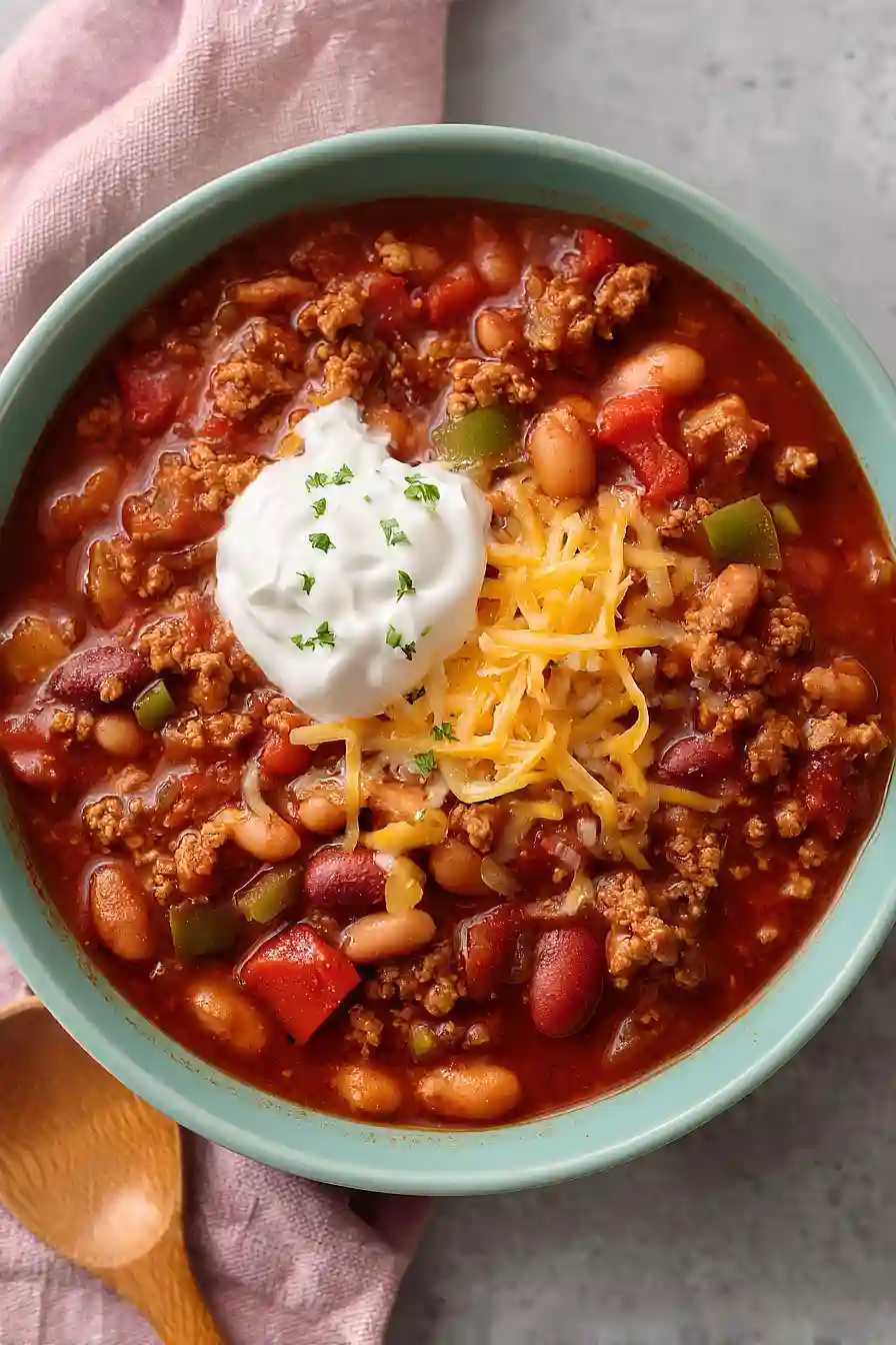 Simple Ground Turkey and Sausage Chili