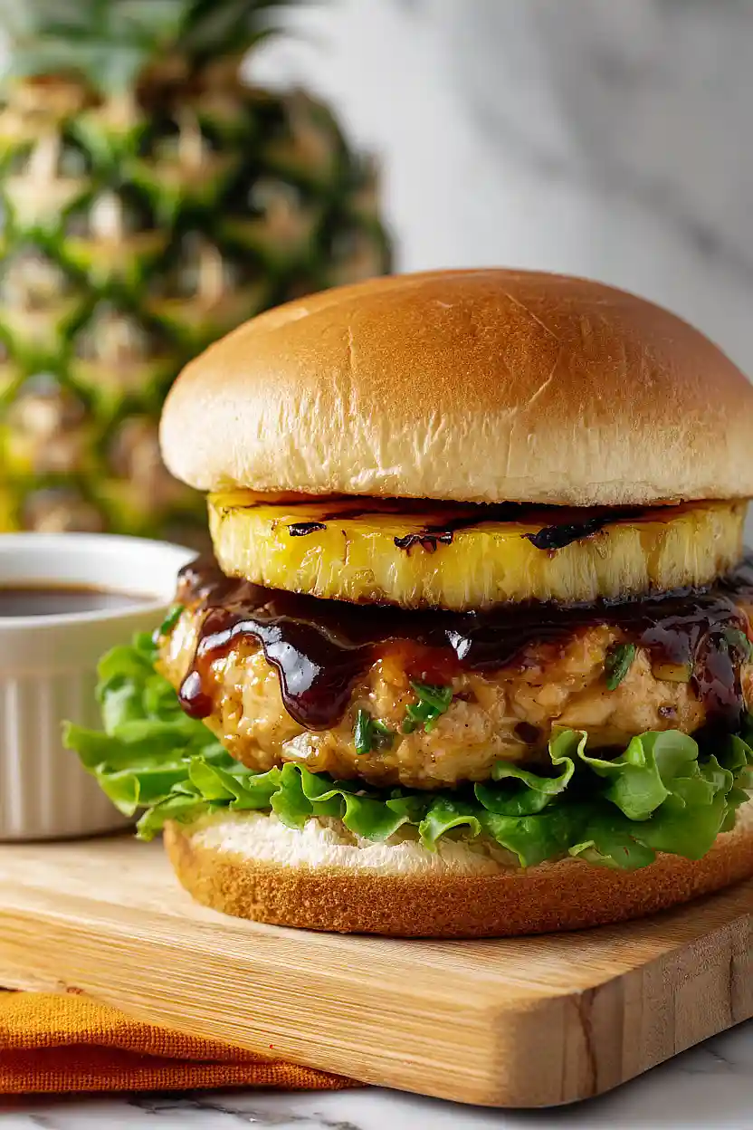 Juicy Pineapple Chicken Burgers