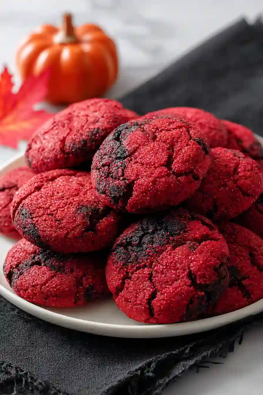 Soft Halloween Red Velvet Cookies