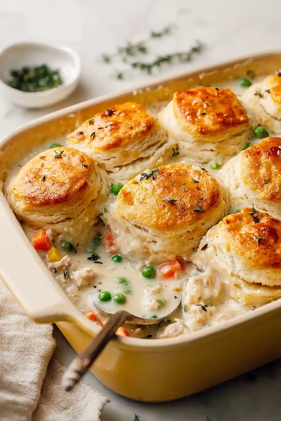 Best Ground Turkey Pot Pie with Biscuits