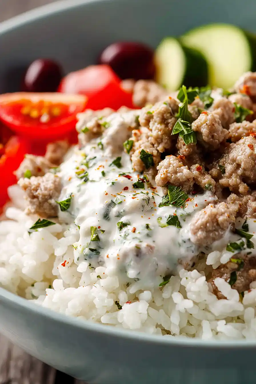 Quick Greek Ground Turkey Rice Bowls
