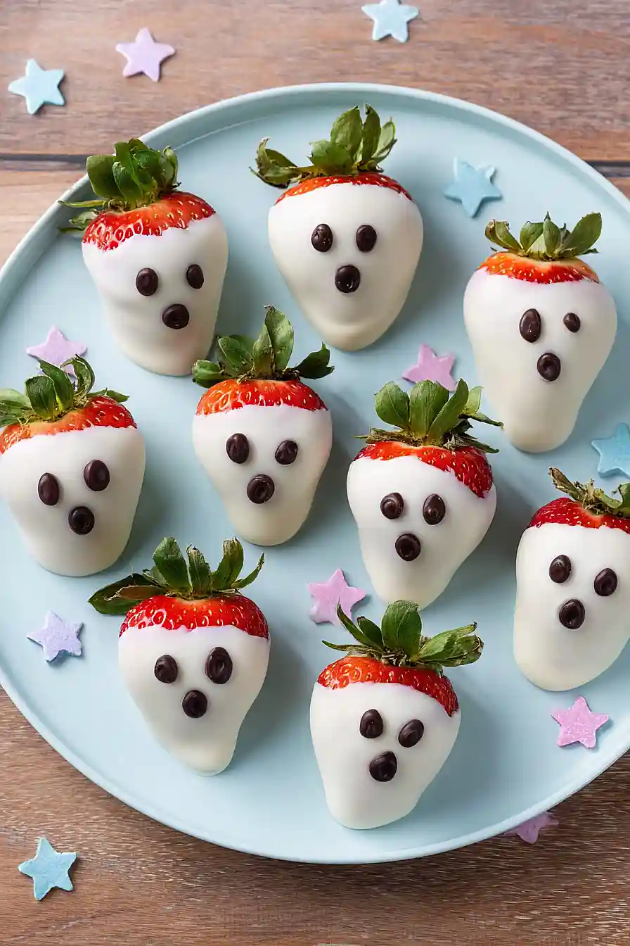 Festive Ghost Chocolate Covered Strawberries