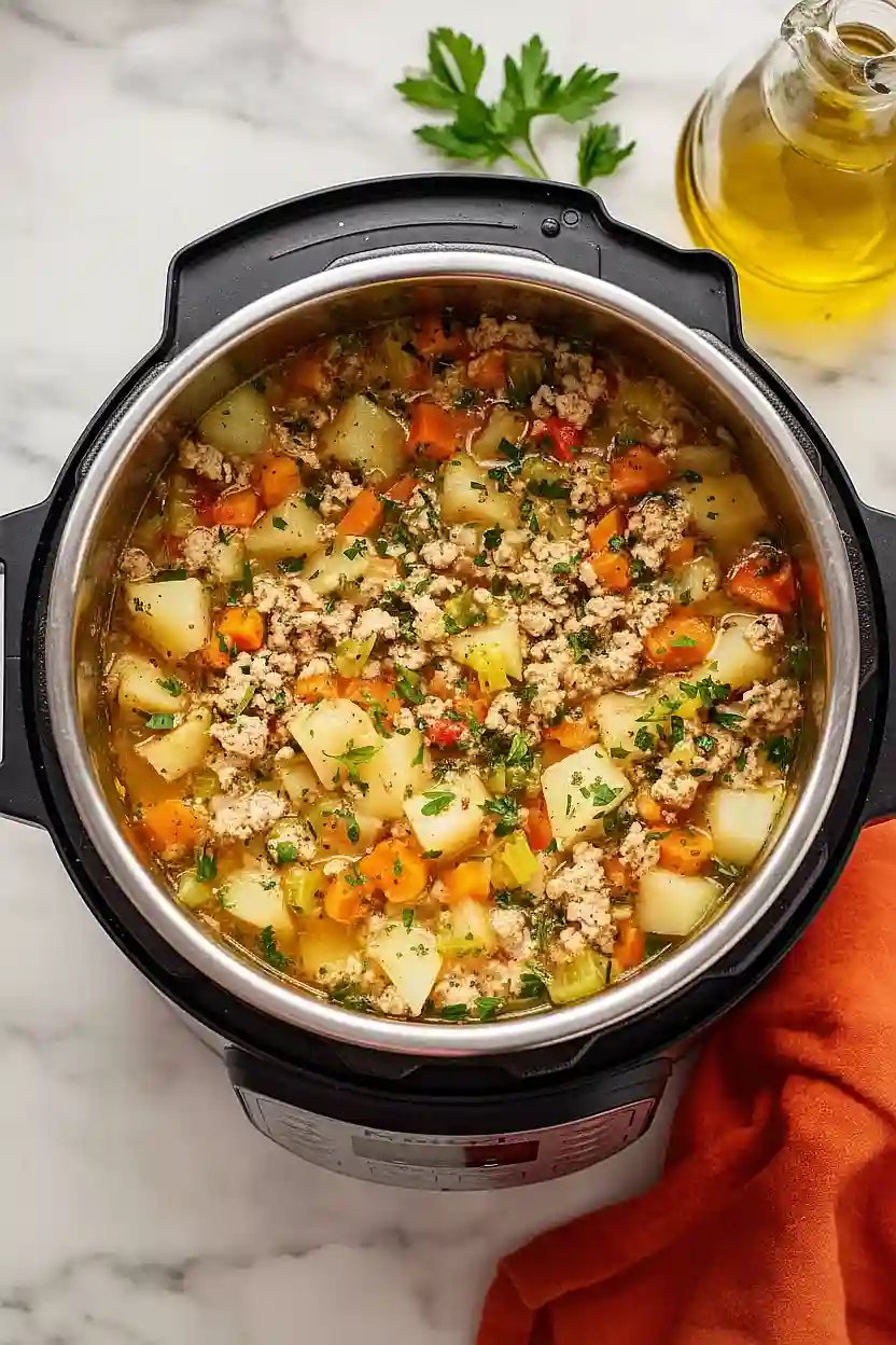 Healthy Instant Pot Ground Turkey Stew