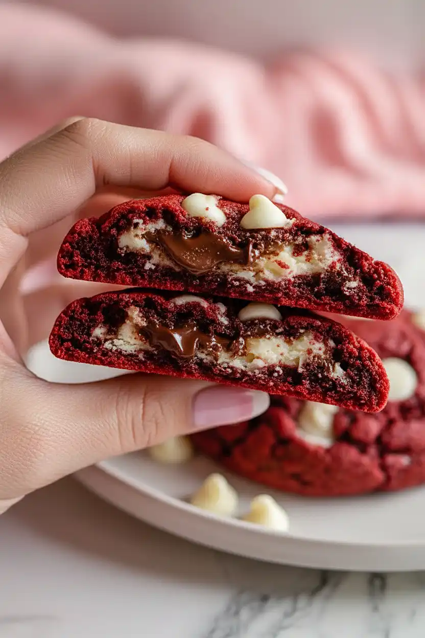 Jumbo Levain Style Red Velvet Cookies