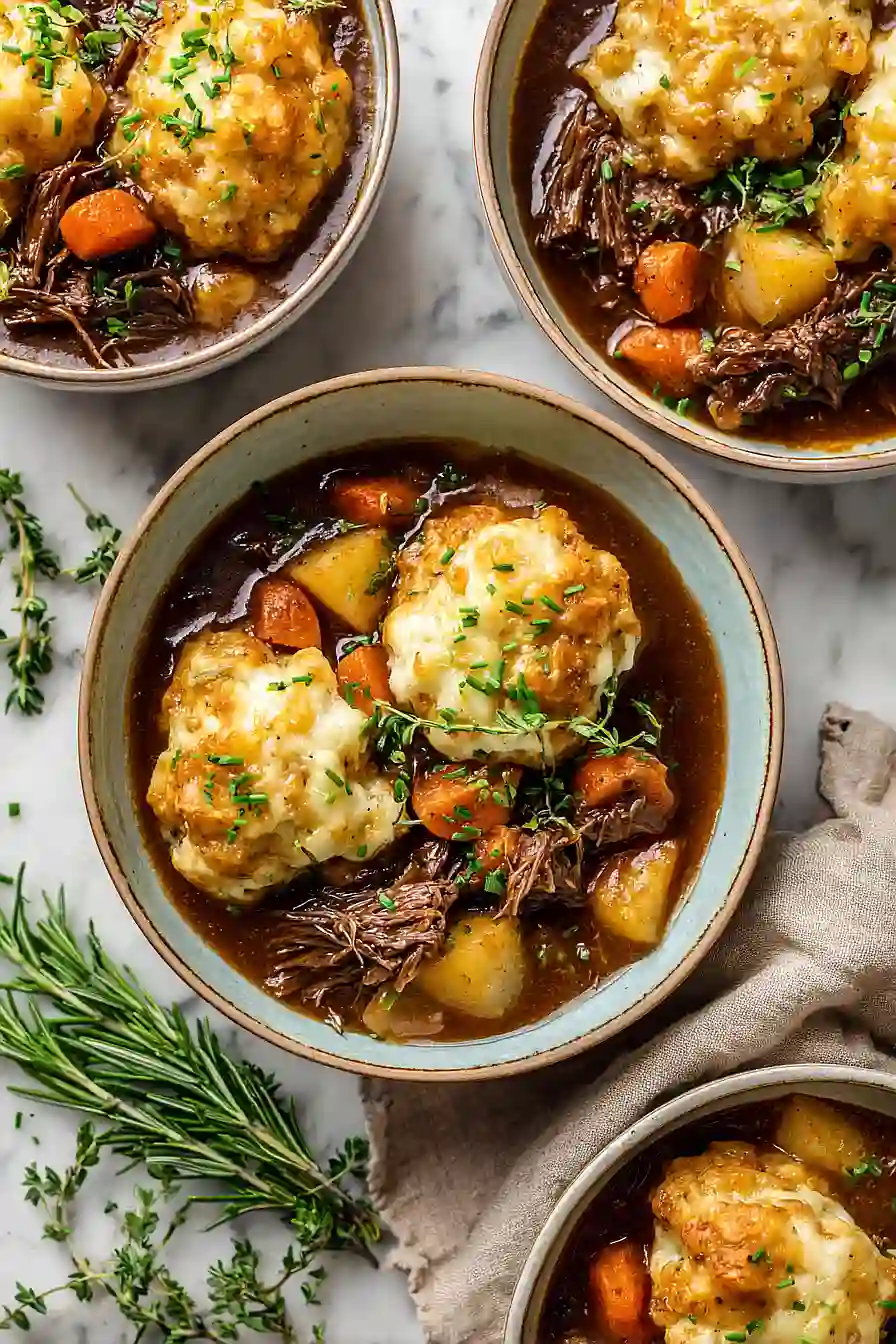 Homemade Irish Stew with Cheddar Dumplings