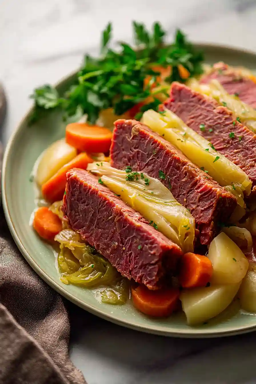 Tasty Beer Braised Corned Beef and Cabbage