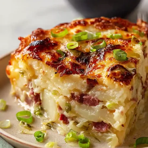 Cheesy Corned Beef Colcannon Casserole