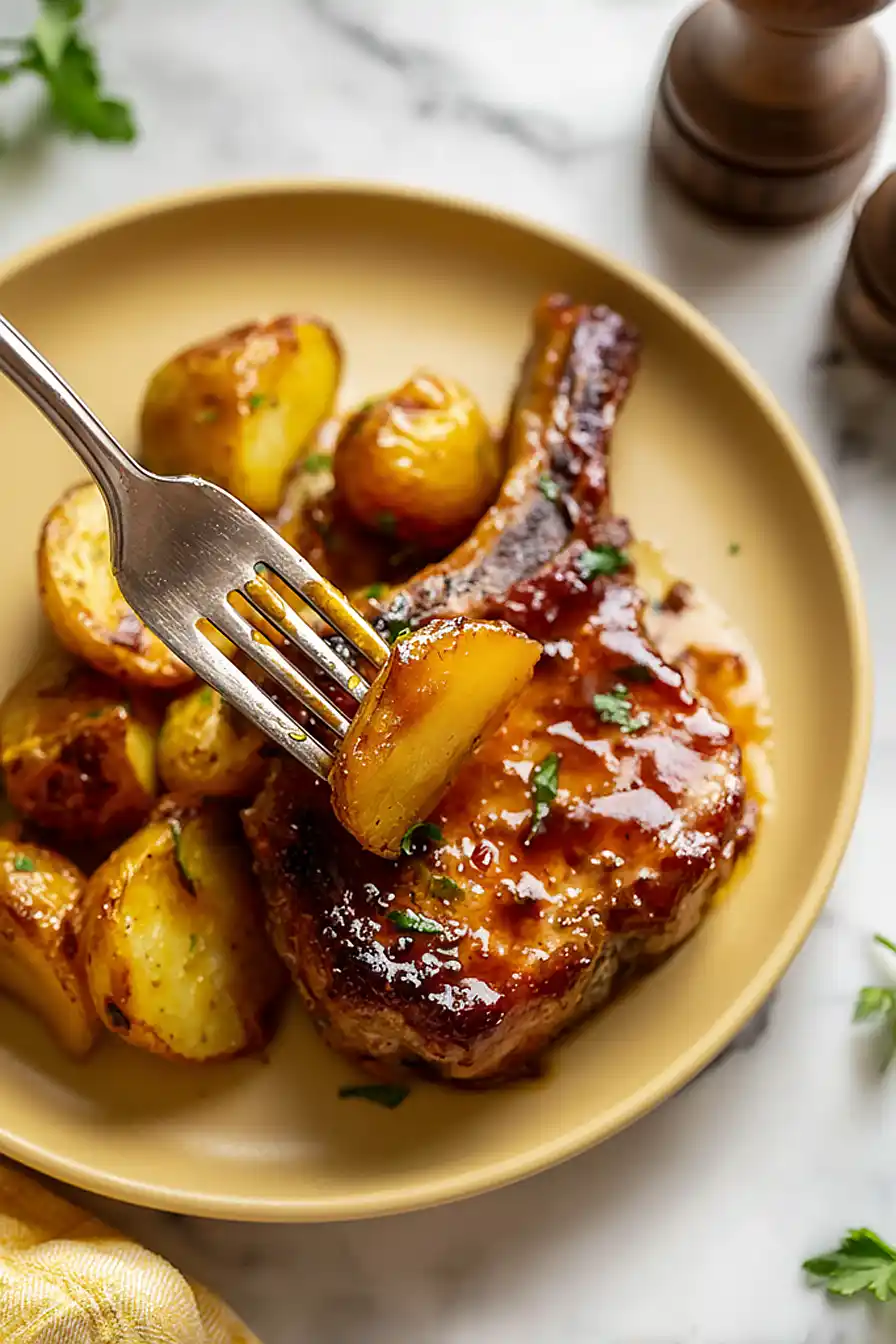 Glazed Pork Chop Potatoes