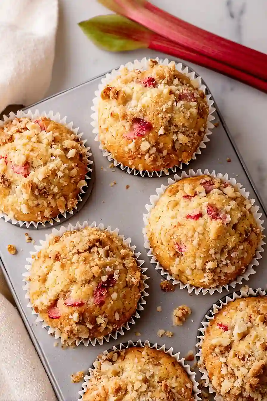 Simple Strawberry Rhubarb Muffins
