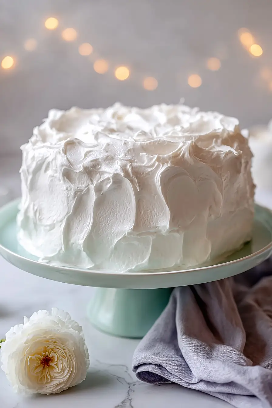 Light Angel Food Cake with Frosting