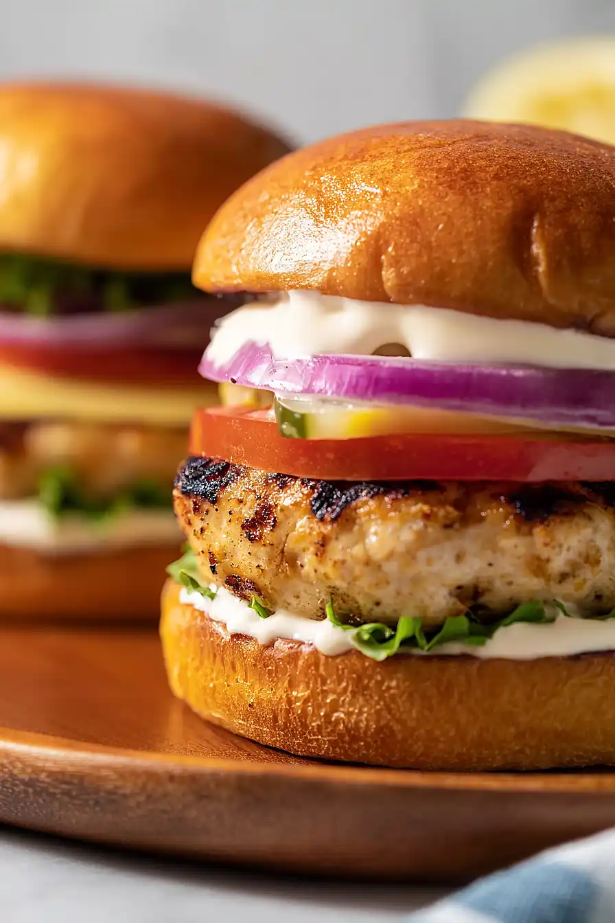 Homemade Grilled Chicken Burgers