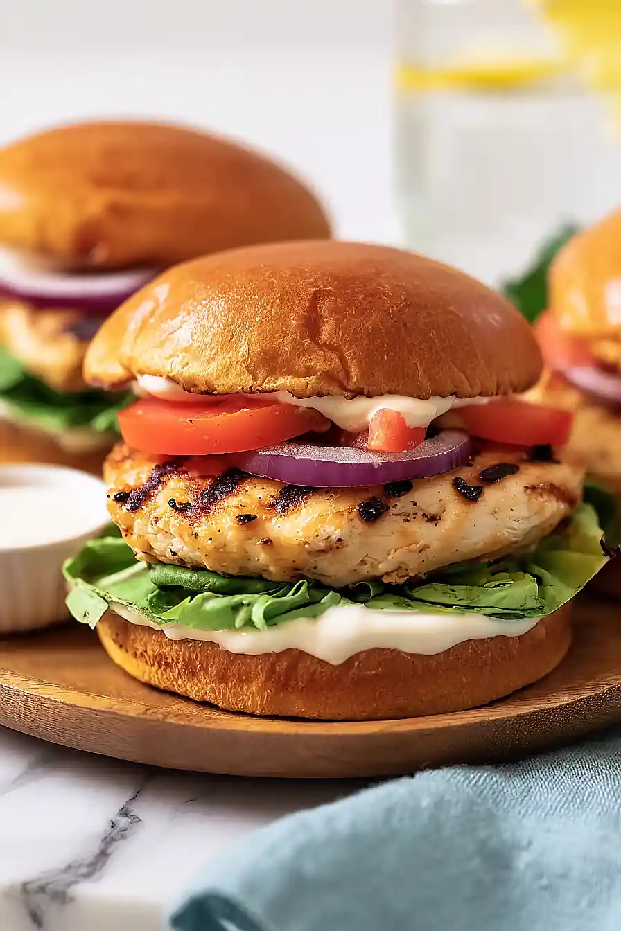 Homemade Grilled Chicken Burgers